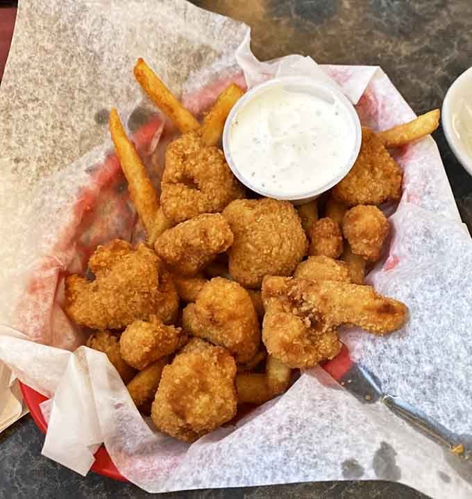 Golden cauliflower bites that could convert even the most dedicated vegetable skeptic. Proof that anything tastes amazing when properly fried.