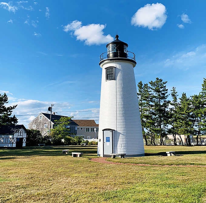 Standing tall since 1788, Plum Island Light has guided mariners home through fog and storm &ndash; a whitewashed sentinel against the blue Massachusetts sky.