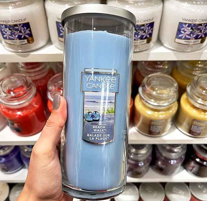 The Yankee Candle section: where "just one candle" becomes a car full of seasonal scents that transform your home into a vacation destination.