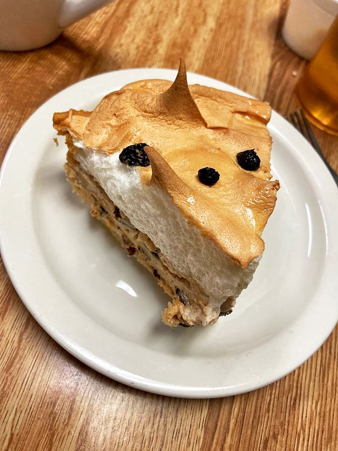 Sour cream raisin pie with meringue peaks so perfect they deserve their own topographical map. Grandma would approve&mdash;and be a little jealous.