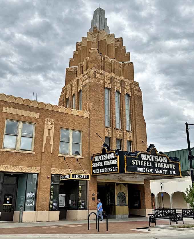The Stiefel Theatre's magnificent Art Deco tower announces "culture ahead" without Manhattan ticket prices or attitude.