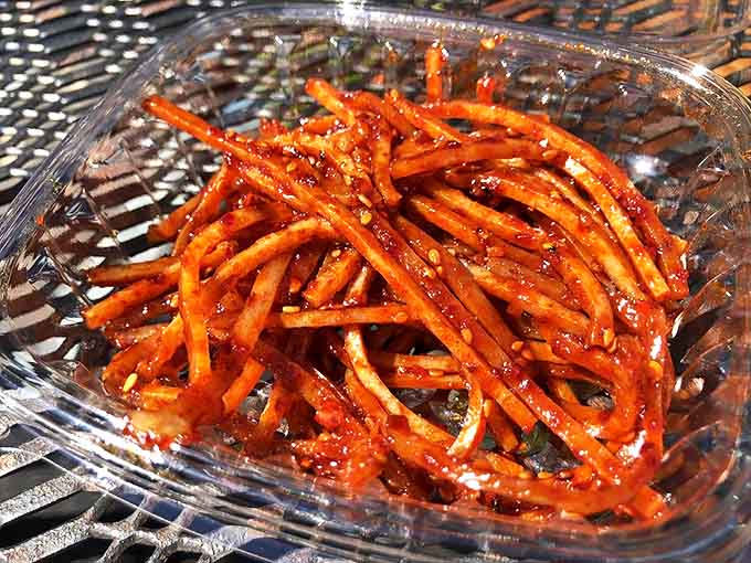 These spicy Korean-inspired taegu strips bring a tangy, sweet heat that proves Ono Seafood understands flavor harmony across cultural boundaries.