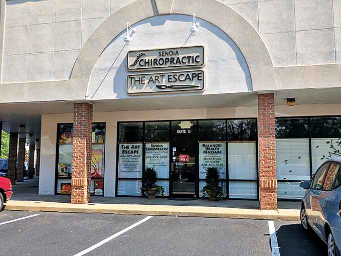 The Art Escape provides a creative outlet for locals and visitors alike, tucked into a modern shopping center on the edge of historic Senoia.