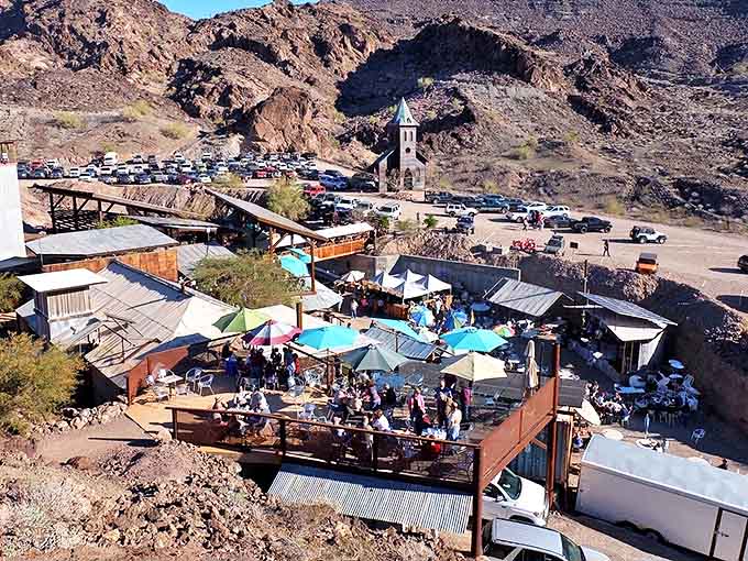 The Desert Bar: where "middle of nowhere" becomes "exactly where you want to be." This quirky outdoor gathering spot epitomizes Arizona's independent spirit.