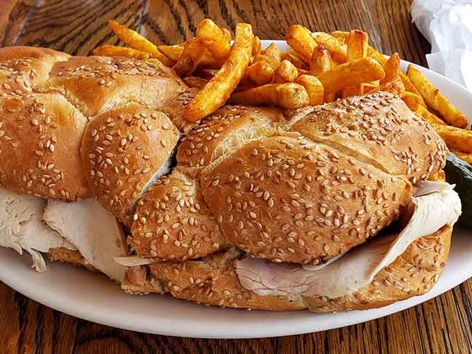 The turkey sandwich that launched a thousand naps&mdash;stacked so high it requires strategic planning just to take the first bite.