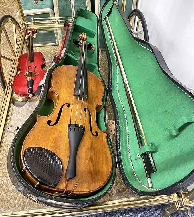 These violins have played everything from hoedowns to heartbreaks. Each scratch and worn spot represents a note that moved someone's soul.