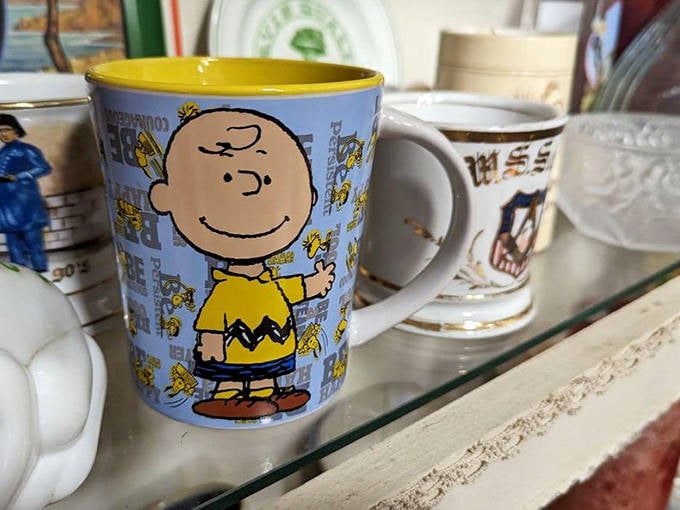 Charlie Brown's face on vintage mugs brings back Saturday morning cartoon memories. These aren't just vessels for coffee—they're time machines for your morning routine.