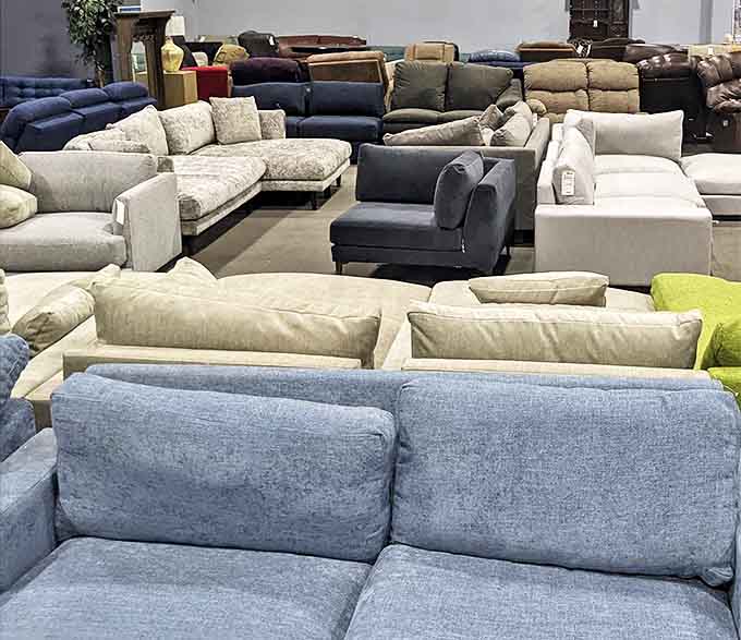 Couch paradise! Whether you're team neutral or bold color, there's a comfortable seating option waiting for your Netflix marathons.