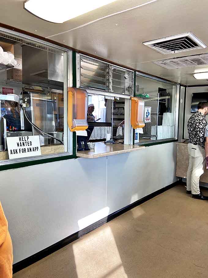 The ordering counter at Val's&mdash;where dreams come true and wallets remain surprisingly intact. No fancy POS systems needed when you're serving perfection.