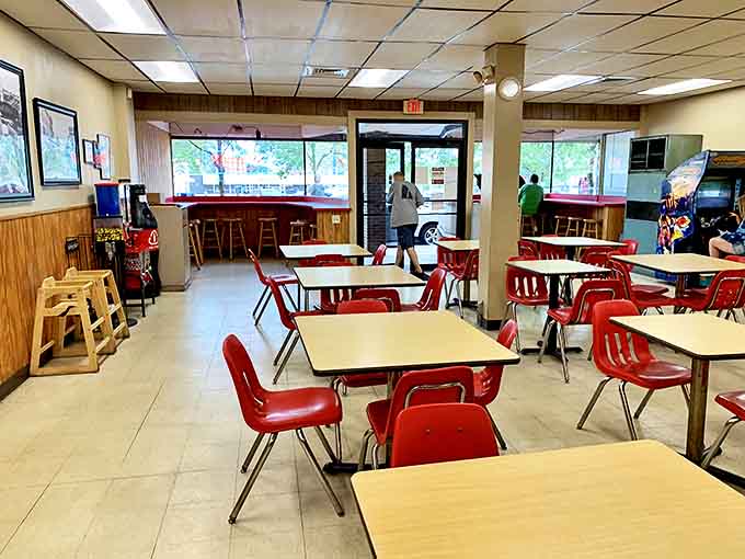 The dining room hasn't changed much over the decades, and that's exactly how the regulars like it. Comfort doesn't need updating.