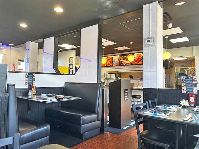 Booths designed for comfort and conversation&mdash;where strangers become friends and friends become family over plates of comfort food.