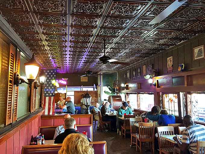The dining area feels like it's been hosting local gossip and out-of-towners since before Instagram made food photography a competitive sport.