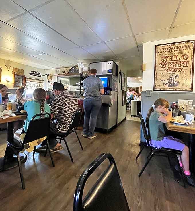 Where strangers become neighbors over hash browns. The dining room's Western charm isn't manufactured&mdash;it's accumulated through years of genuine community.