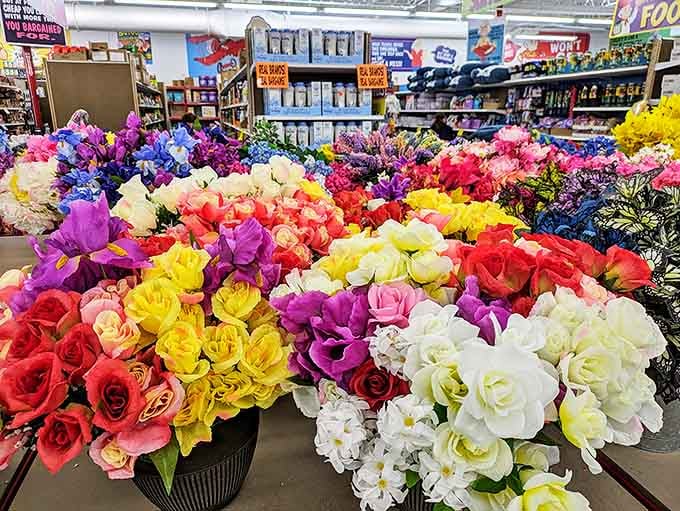 A rainbow explosion of artificial flowers that will brighten your home forever &ndash; no green thumb or watering required!