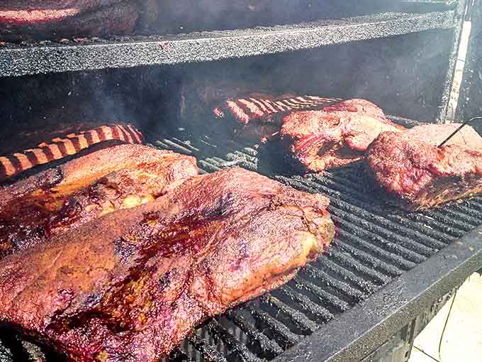 Where the magic happens&mdash;slabs of meat transforming over smoke and time into something transcendent, the alchemy of barbecue in action.