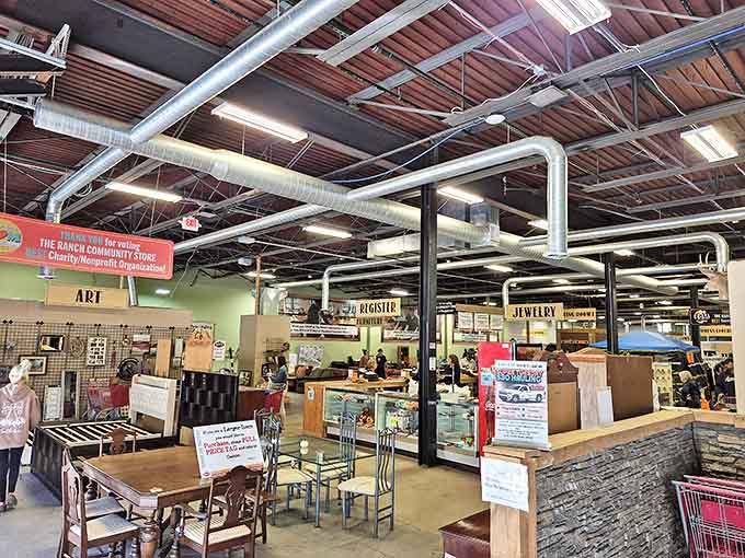 Clear signage guides your treasure hunt through departments that would make Marie Kondo weep with organizational joy.