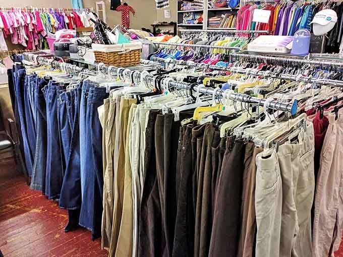 Denim heaven stretches before you&mdash;a sea of blues, tans, and blacks waiting to become someone's "I can't believe these fit perfectly" story.
