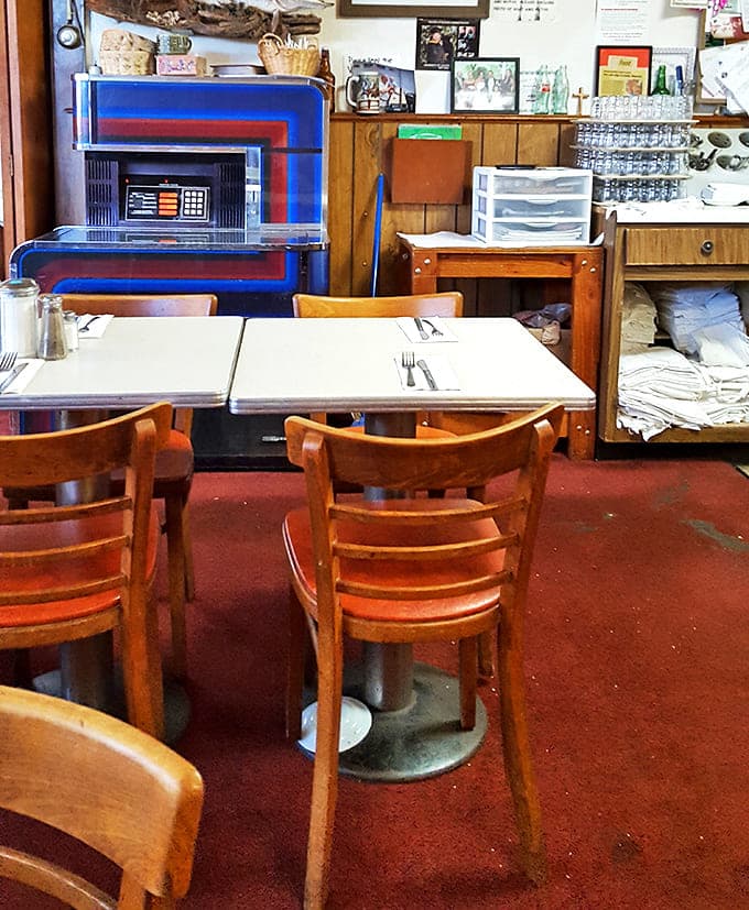No-nonsense tables and chairs that have witnessed countless family celebrations, first dates, and regular Tuesday night dinners over the decades.