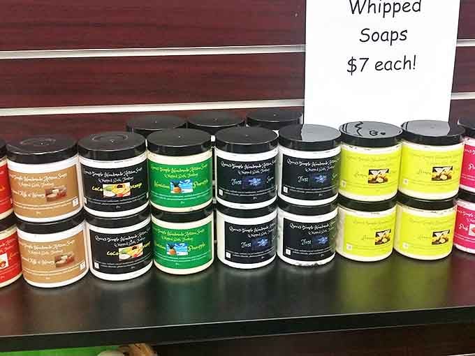 Handcrafted soaps in every scent imaginable. One sniff and you'll never go back to those sad little hotel bars again.