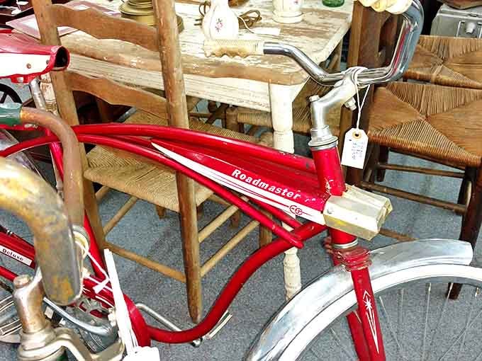 This Roadmaster isn't just a bicycle; it's childhood freedom, paper routes, and summer adventures all wrapped in cherry-red nostalgia.