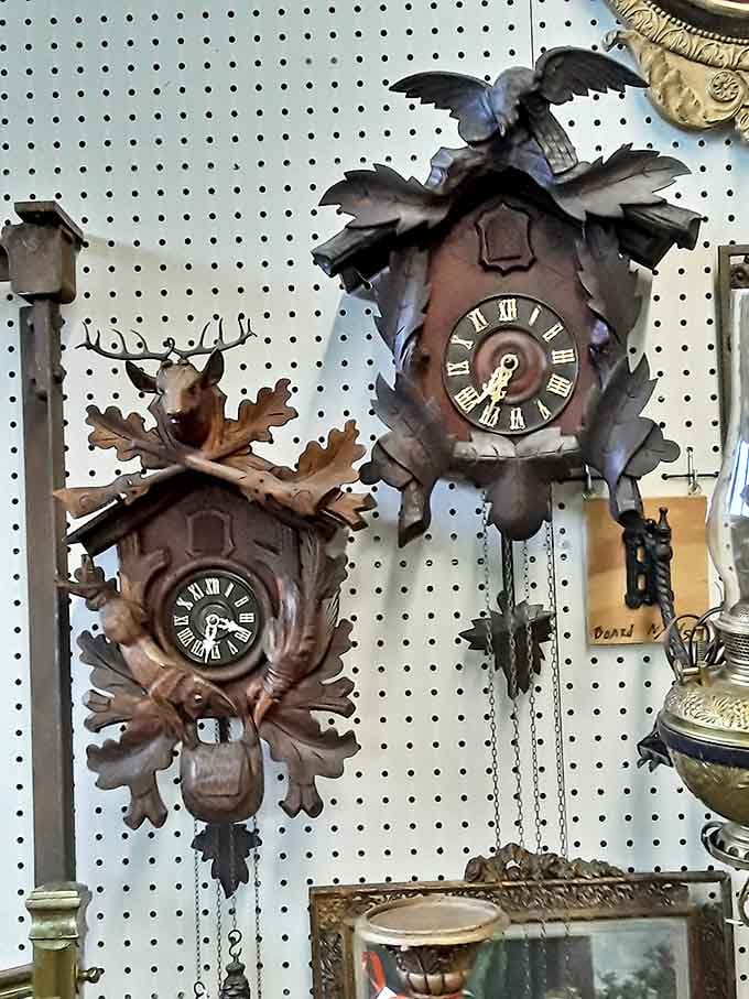 Tick-tock treasures! These cuckoo clocks don't just tell time—they announce it with woodland creatures and intricate carvings that put modern timepieces to shame.