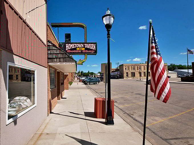 Garrison's Main Street looks like a movie set for "Small Town America," complete with flags and locally-owned businesses.