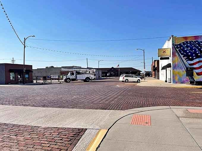 The brick-paved streets and classic architecture of Holdrege create a downtown that feels both timeless and welcoming.