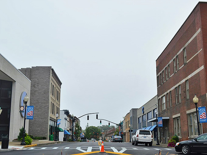 Somerset's main street offers a lesson in architectural history, with buildings spanning decades of American small-town design.