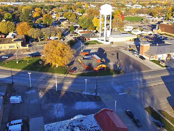 The water tower stands sentinel over South Sioux City, where housing costs and everyday expenses won't drain your retirement account.