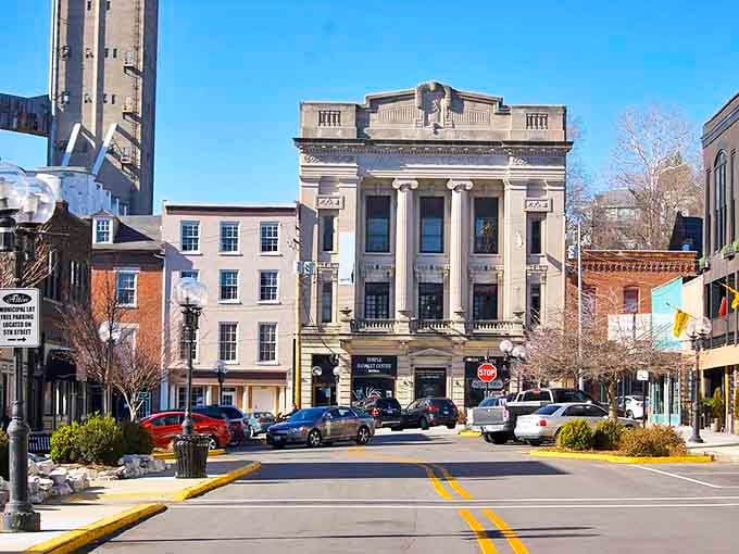 That grand columned building commands attention downtown&mdash;classical architecture reminding us cities once built things meant to inspire and endure.