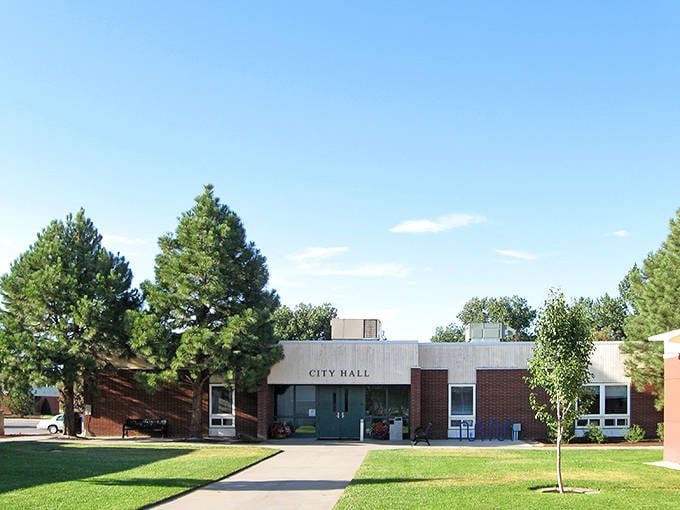 Aztec's City Hall stands as a no-nonsense reminder that even the most charming small towns need practical governance.
