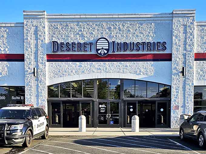 This Sacramento thrifting destination's distinctive stonework facade hints at the organized bargain paradise within.