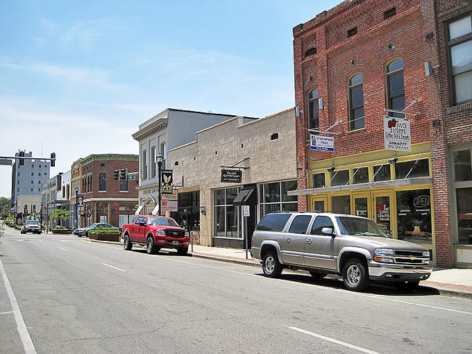 Jonesboro's main street displays a wonderful mix of historic brick buildings and local shops that make exploring downtown a delightful experience.