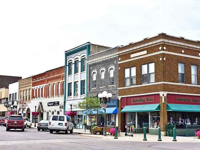 New Ulm's colorful storefronts invite exploration with their distinctive awnings and classic small-town appeal. A stroll down this street costs nothing but delivers priceless charm.
