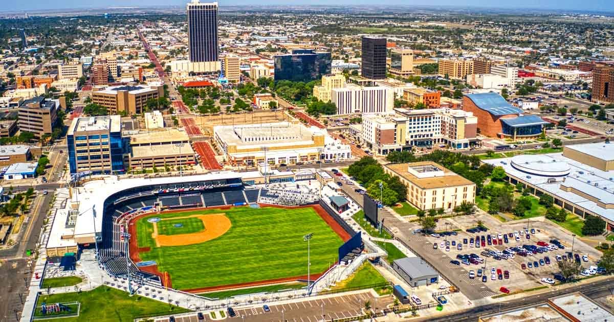 Amarillo's skyline embraces its baseball stadium, proving that in Texas, America's pastime gets the panoramic view it deserves.