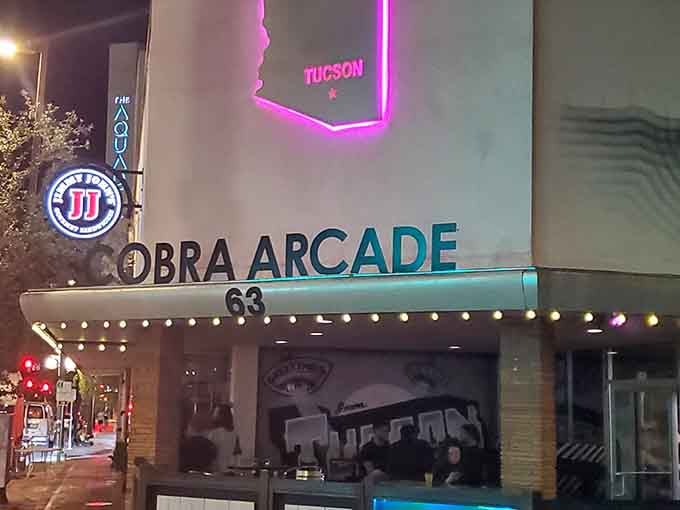 That striking exterior mural isn't just decoration, it's a promise of the pixelated paradise waiting inside for you.