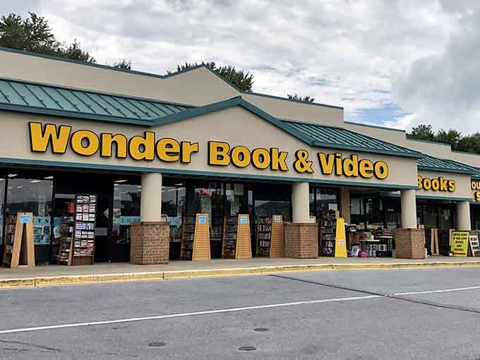 That bold yellow signage isn't just for show, it's a beacon calling book lovers from miles around Frederick.