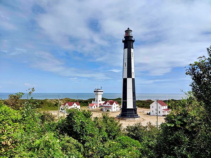 Two lighthouses standing together like an old married couple, each with their own story to tell about guiding ships home.