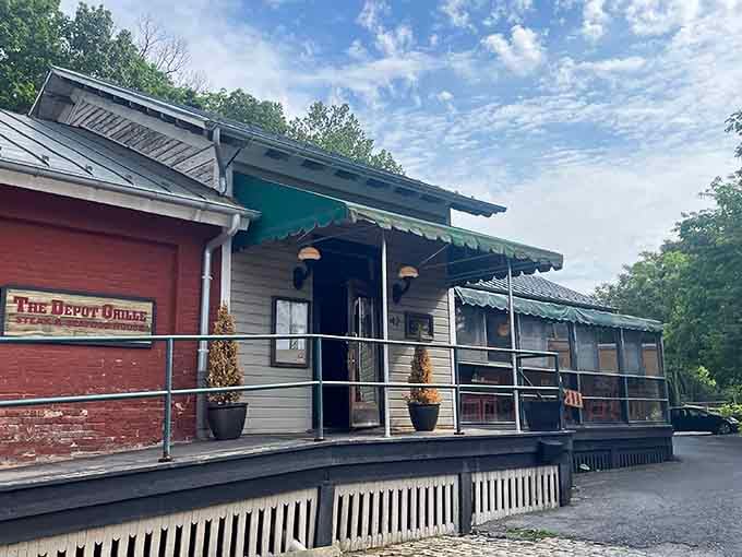 Classic depot architecture meets modern dining, complete with a platform that puts you front row for the main event.