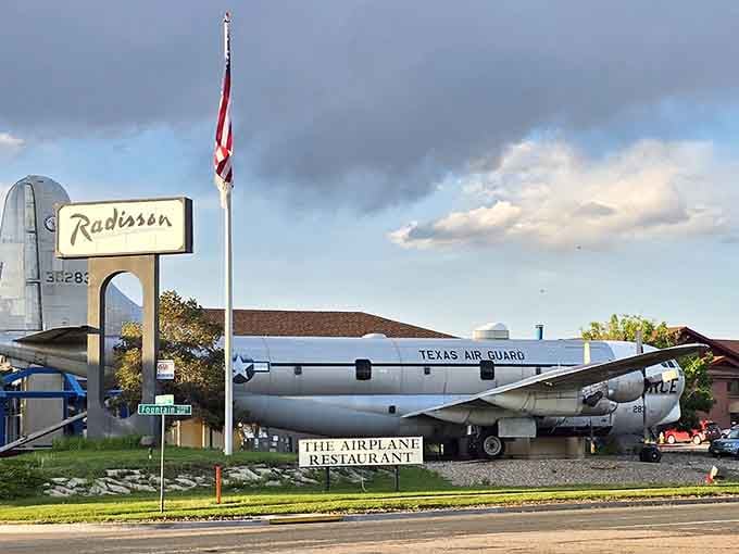 That's a real Boeing KC-97 tanker just casually parked where you'd expect to find a Starbucks.