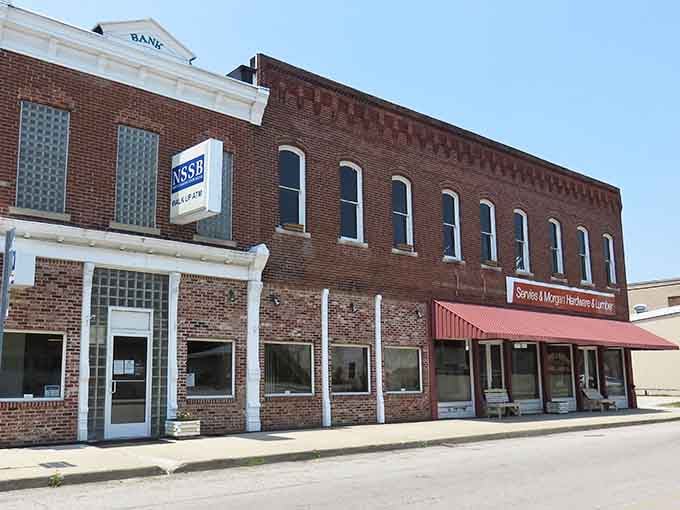 Waveland's historic downtown wears its brick-and-mortar heritage like a badge of honor, beautifully preserved and authentically charming.