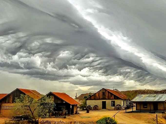 Those dramatic clouds hovering over the old buildings look like something John Ford would've directed himself.