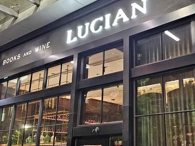 When a bookstore puts its name in letters this elegant, you know they're serious about both literature and ambiance.