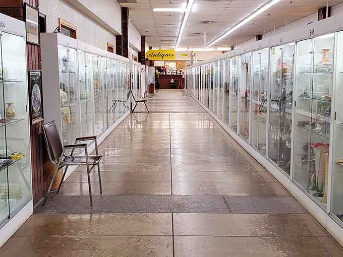 Wide aisles and organized displays make navigating this antique wonderland easier than finding your car keys.