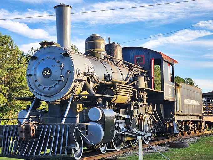 That's Hampton & Branchville No. 44, a steam locomotive that looks like it rolled straight out of a Western movie.