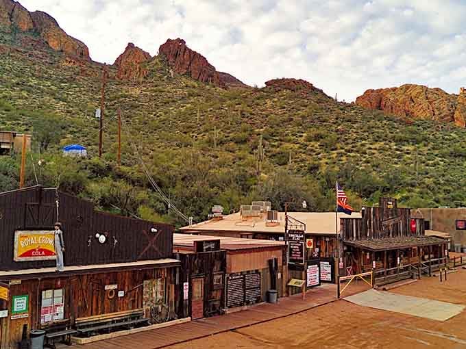 Those rustic storefronts backed by Superstition Mountains create scenery that makes Hollywood sets look like amateur hour productions.