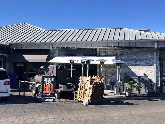 That smoker outside isn't just decoration – it's working overtime producing barbecue magic for hungry Mount Pleasant locals.