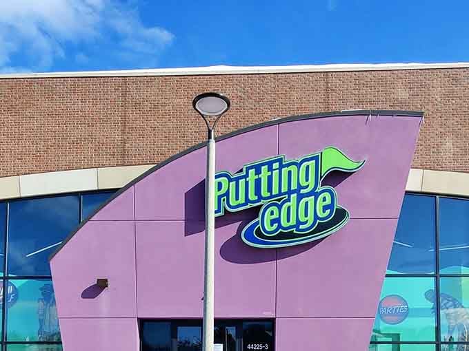 That bright purple facade isn't shy about announcing what's inside: pure neon-fueled fun awaits.