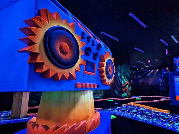 The entrance promises an escape from reality, delivering you straight into rock history's most colorful fever dream imaginable.