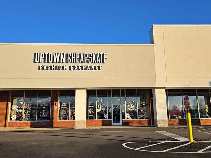 That storefront isn't just inviting you in, it's practically begging you to discover your next wardrobe upgrade.